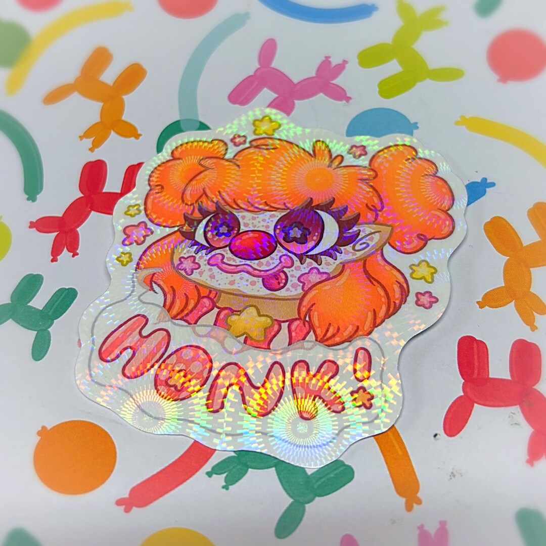 Clown Girl Vinyl Holo Sticker - Etsy