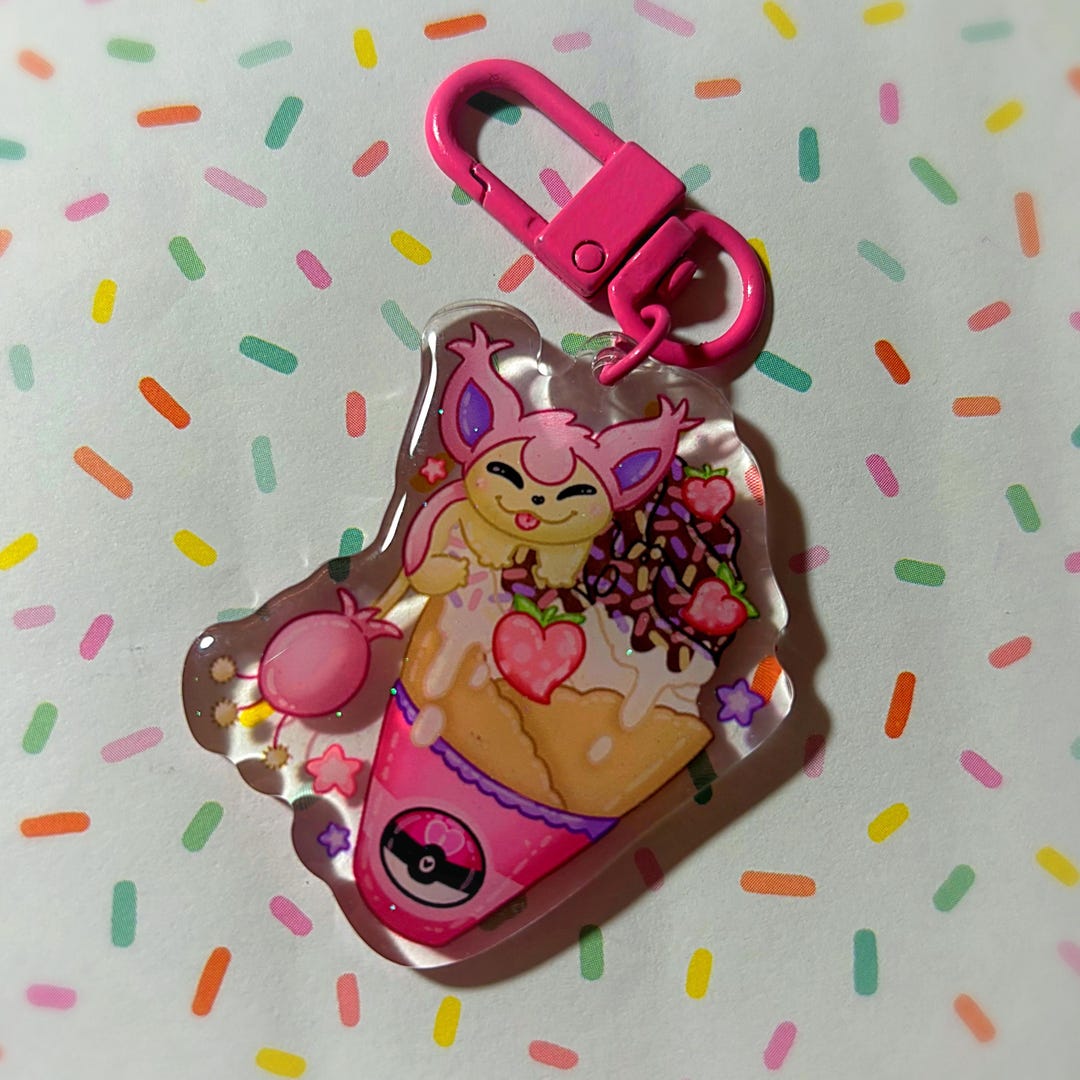 Pink Kitty Skitty Acrylic Keychain - Etsy