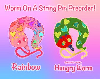 Worm on a String Pin - Etsy