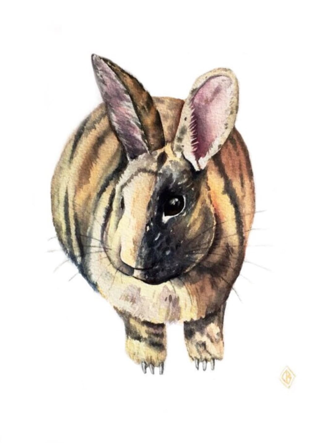 Custom Watercolor Rabbit Portrait - 9x12 Original Watercolor Artwork ...