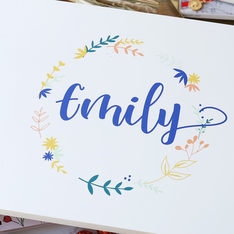 Personalised Colourful Wreath White Wooden Box Medium - Etsy