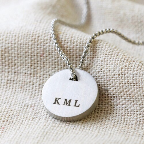 Men's Personalised Silver Tag Necklace - Etsy