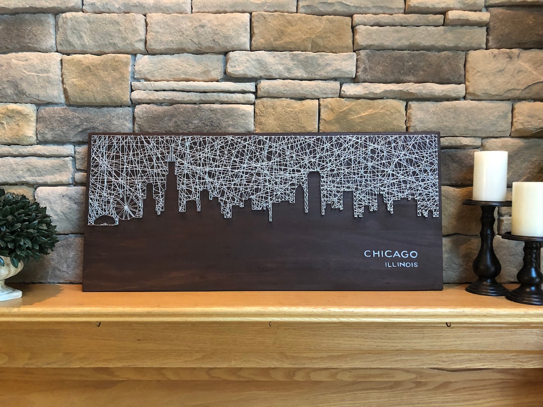 Chicago, Illinois City Skyline String Art - or Any City You Choose! - Etsy