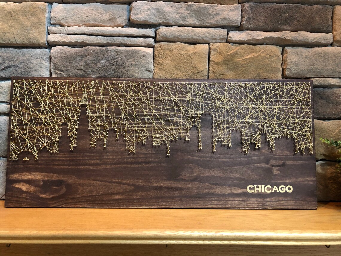 Chicago, Illinois City Skyline String Art - or Any City You Choose! - Etsy