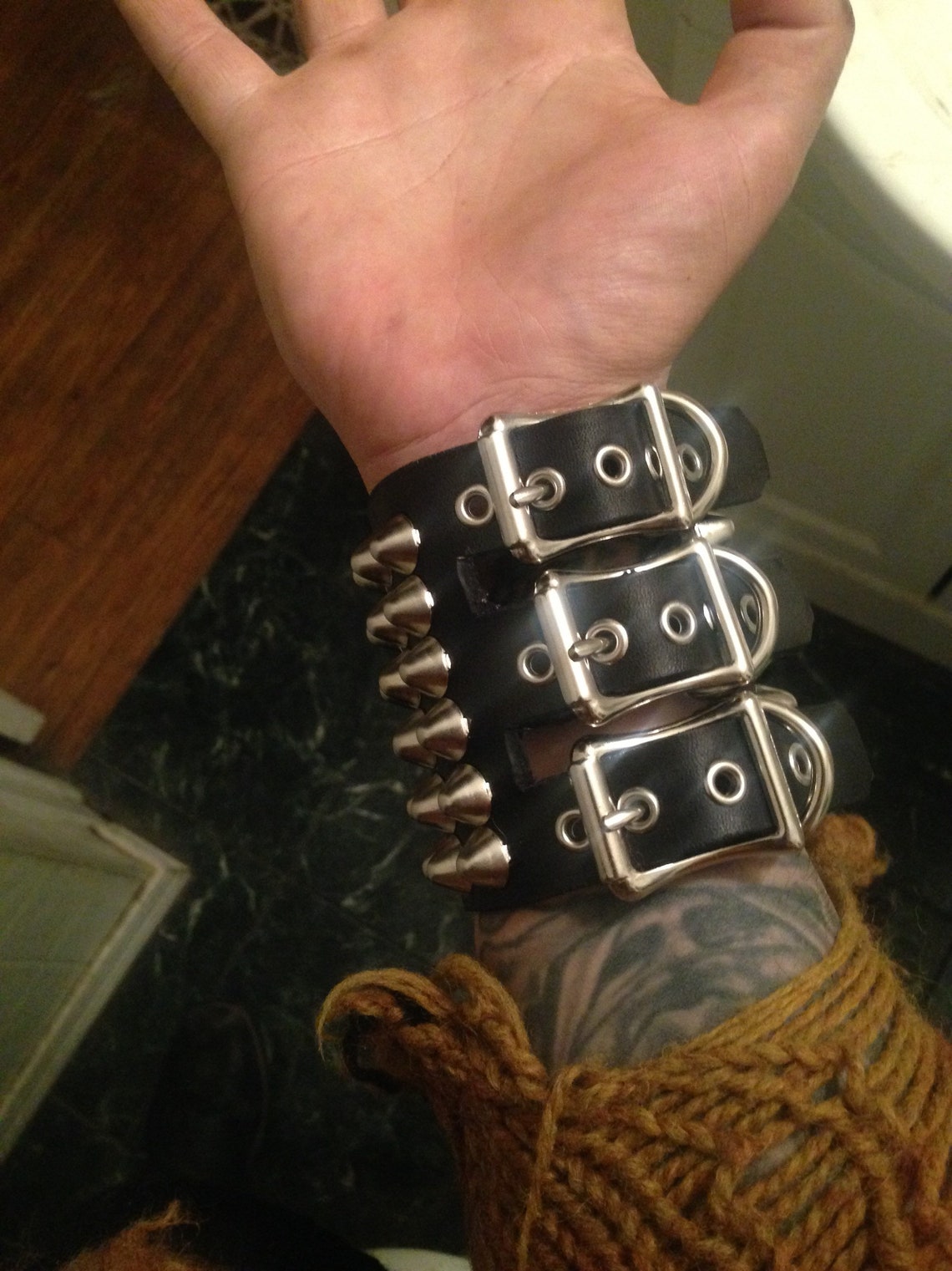 6 Row Cone Studded Cuff | Etsy