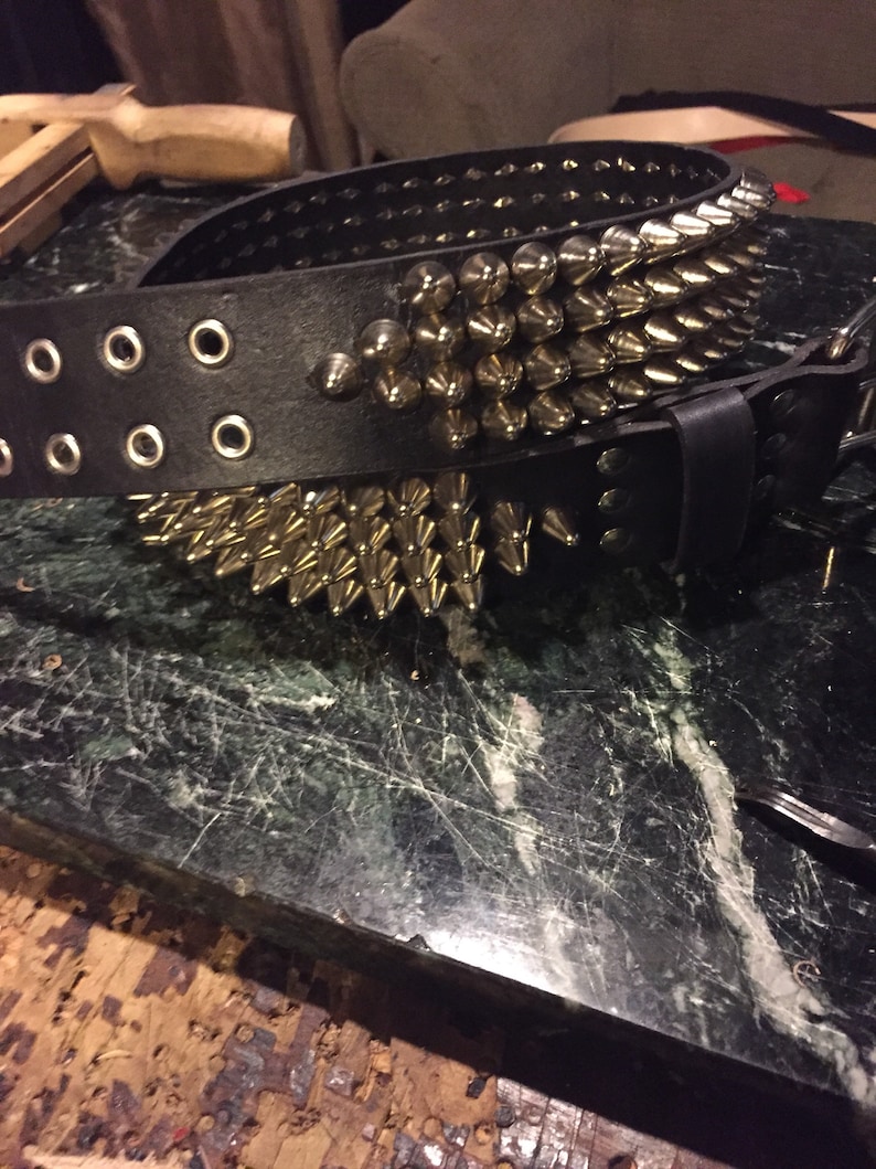 4 Row Tall Cone Studded Belt | Etsy