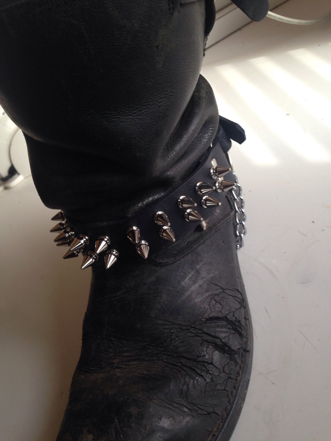 Spiked Biker Boot Strap - Etsy