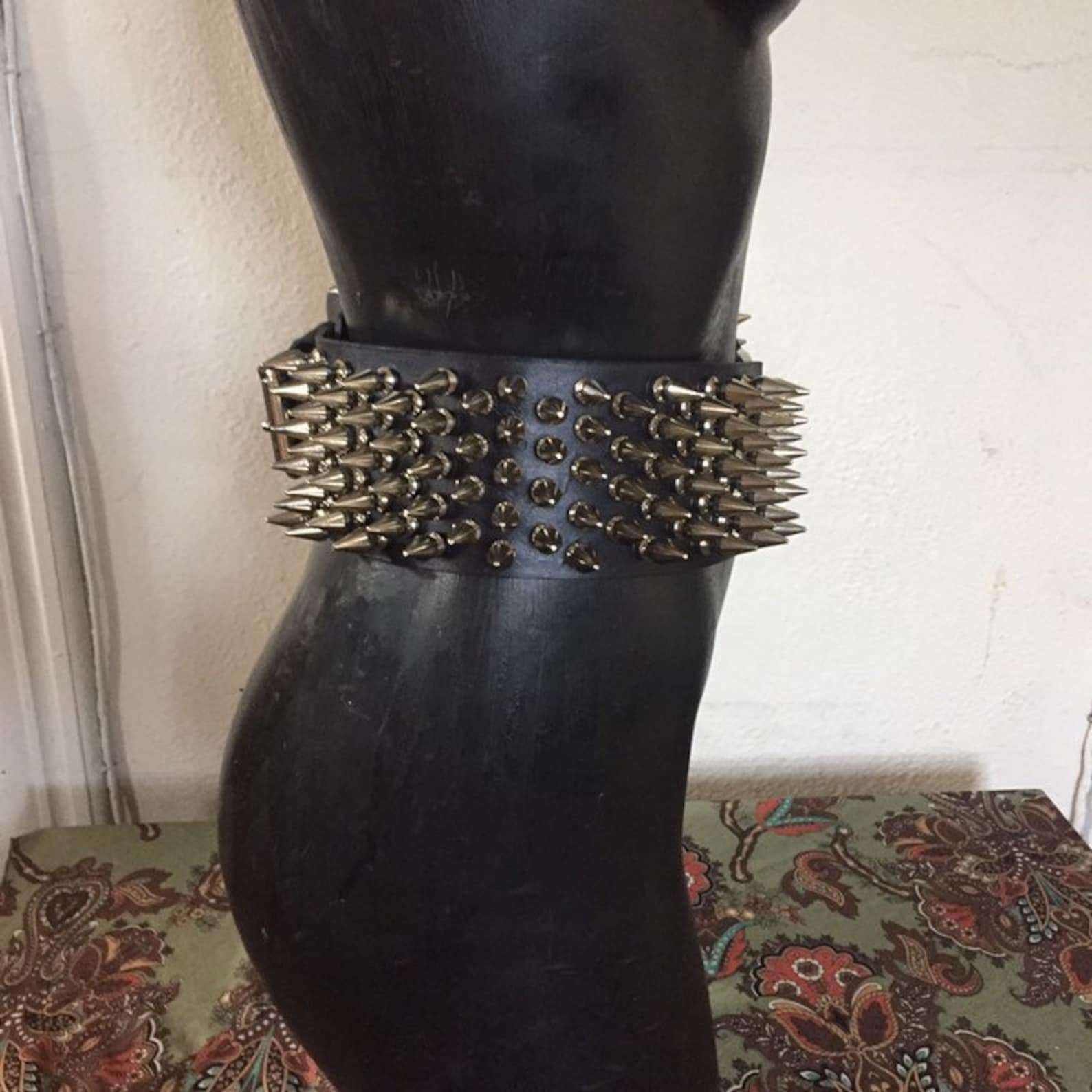 High Waisted Spiked Belt | Etsy