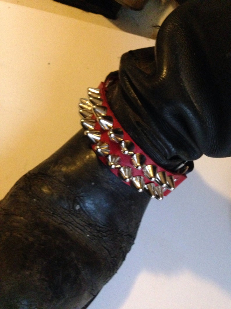 Red and Black Leather Punk Bootstrap | Etsy