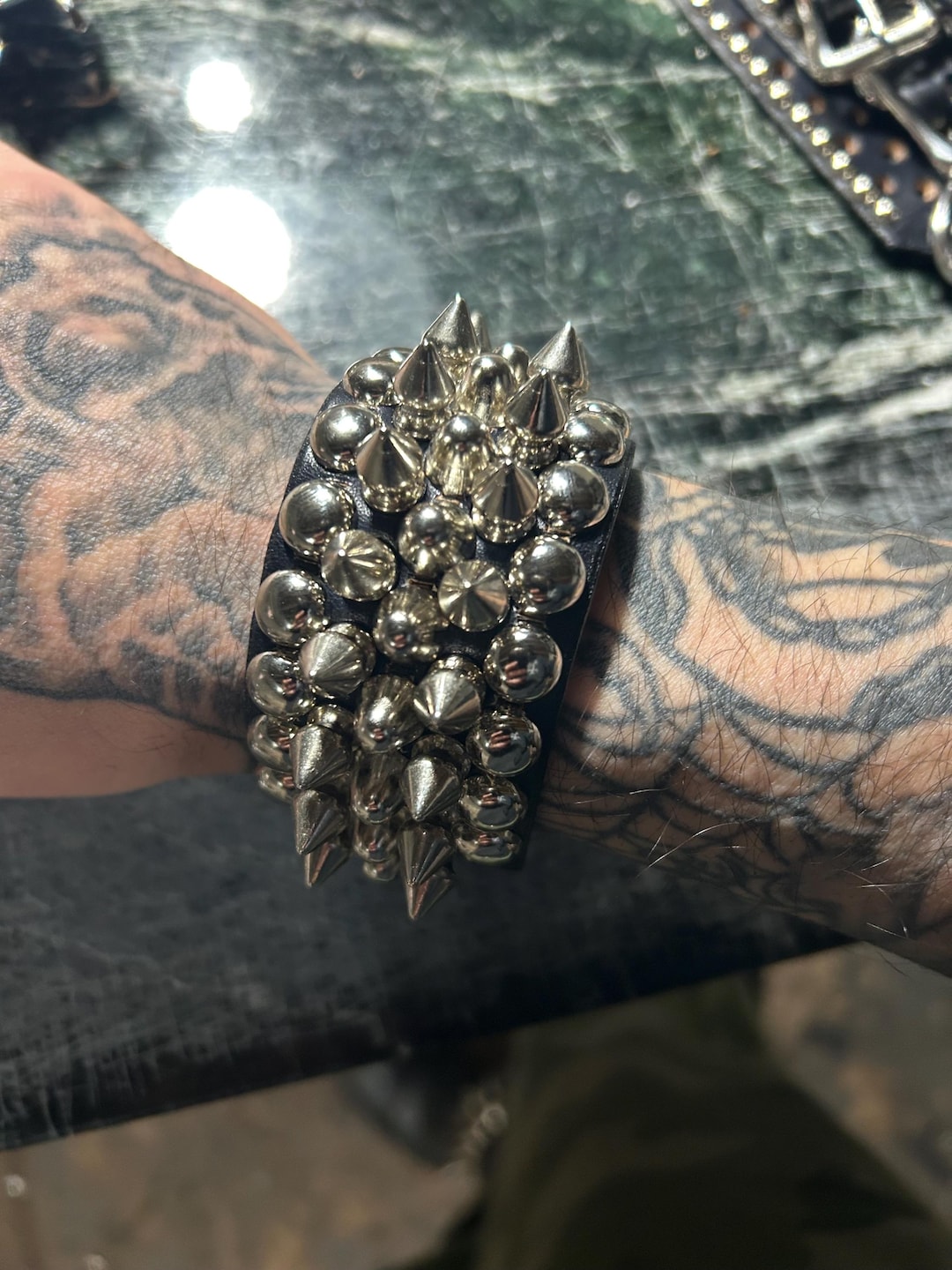 Devil Cuff | SEXMAN LEATHER | Small Dome, Short Tall Cones & Spiked ...