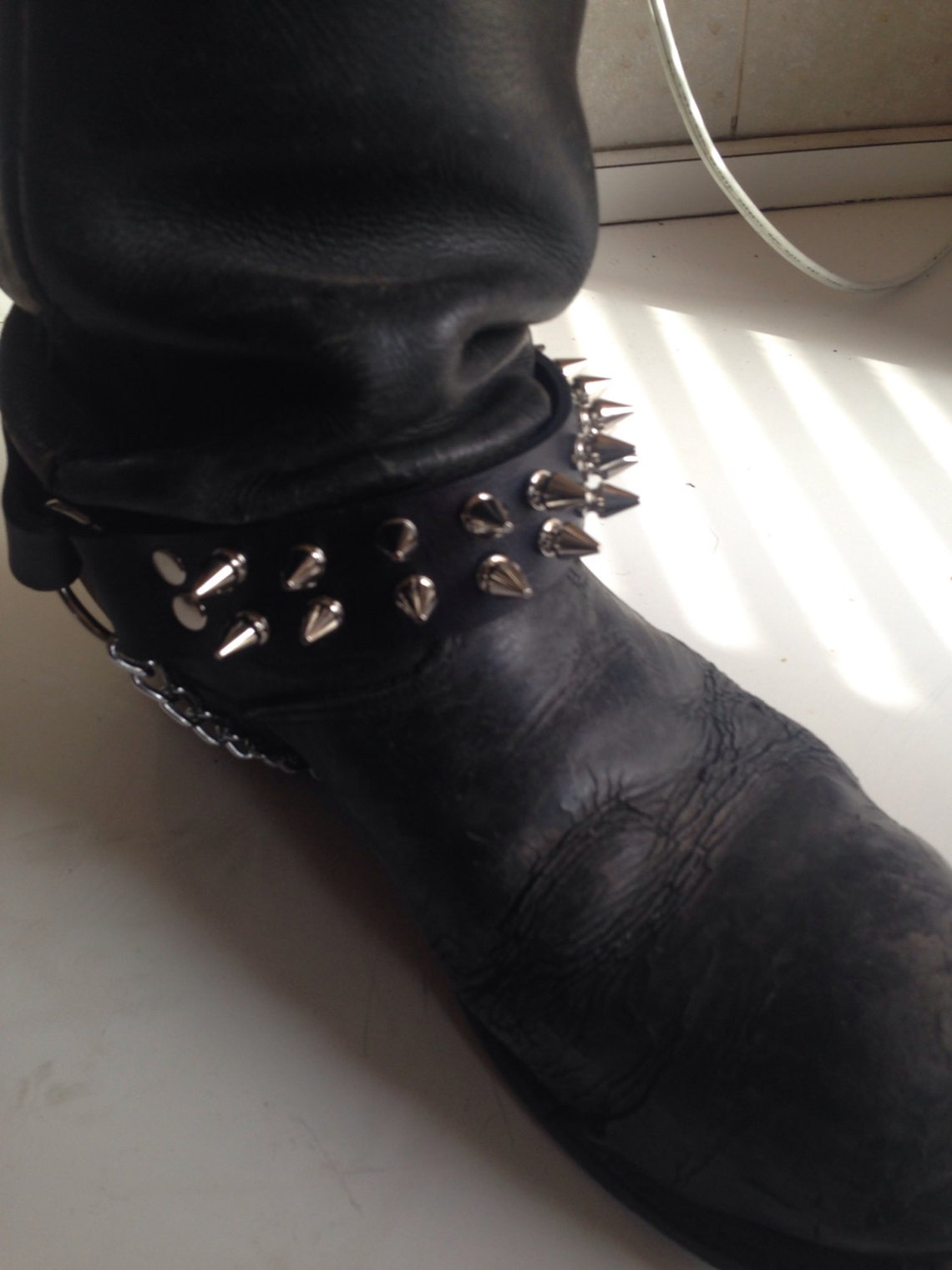 Spiked Biker Boot Strap - Etsy
