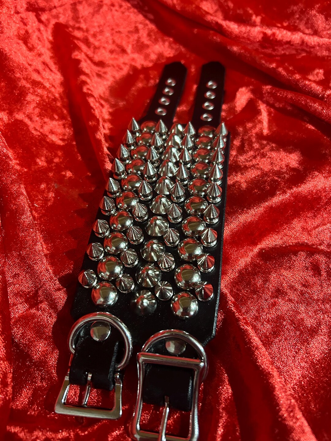 Ripper Cuff | SEXMAN LEATHER | English Cone, Spikes & Dome Studded ...