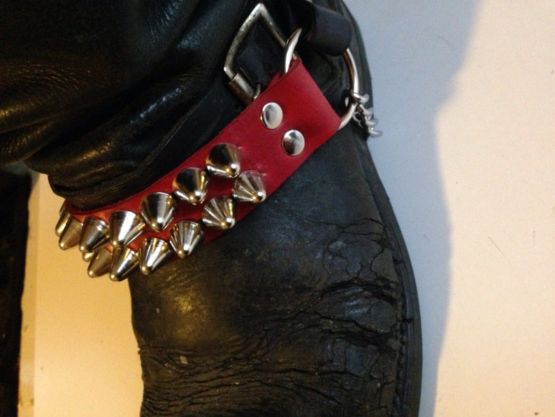 Red and Black Leather Punk Bootstrap - Etsy