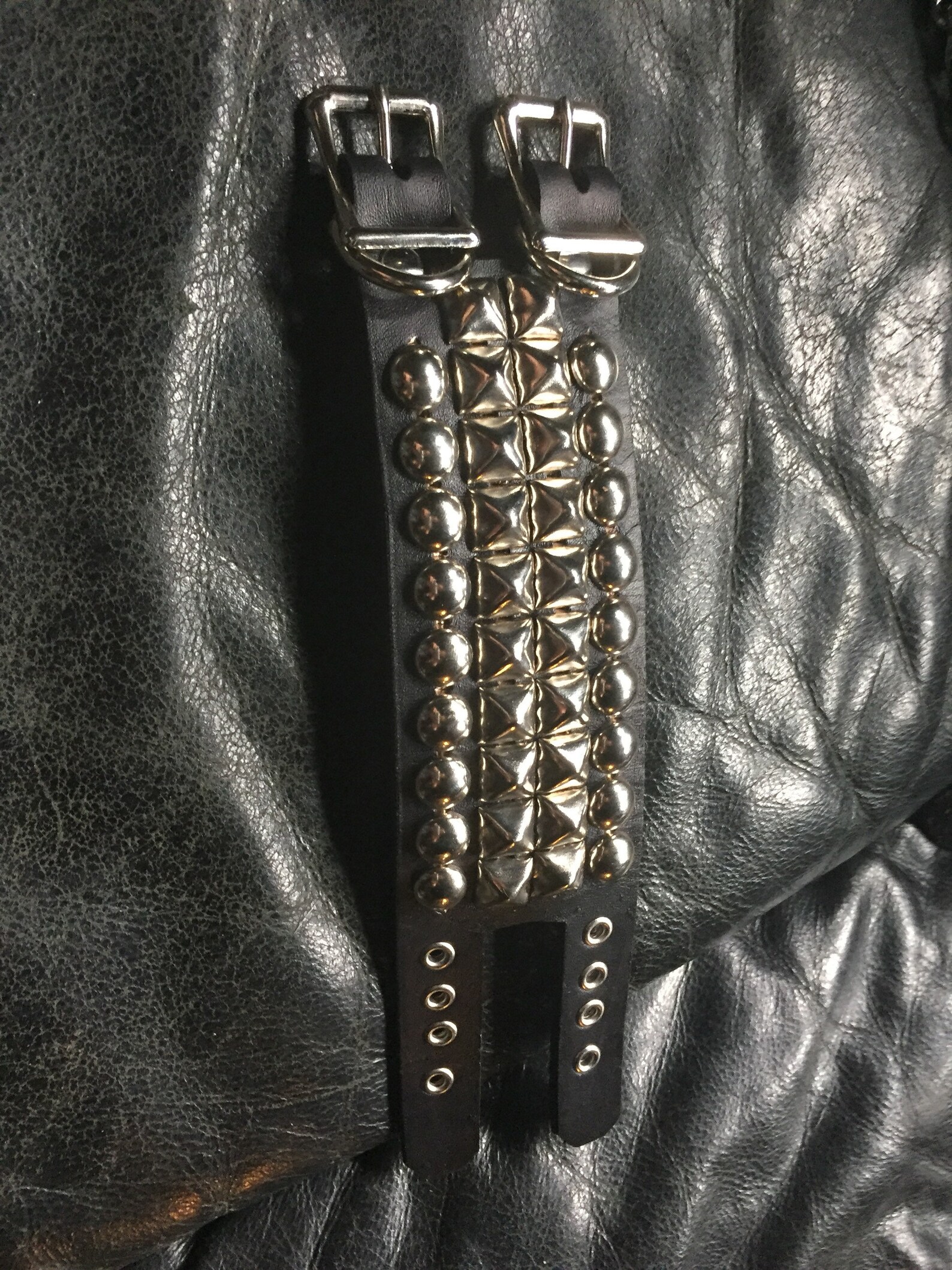 Studded Metal Punk Biker Cuff | Etsy