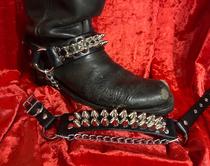 Pair of Two Row Tall Cone Studded Bootstraps - Etsy