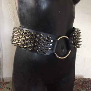High Waisted Spiked Belt - Etsy