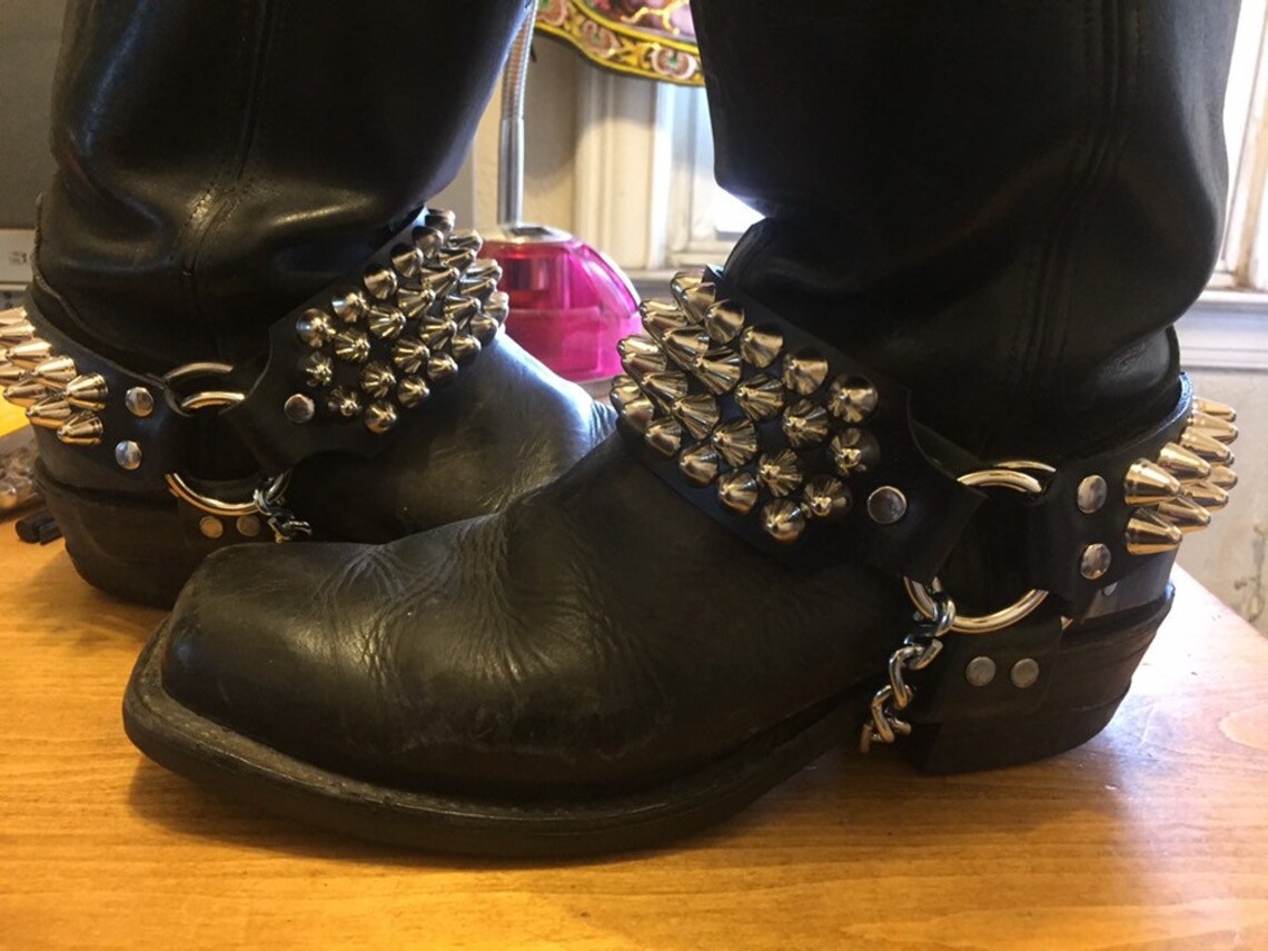 Pair of Four Row Studded Bootstraps | Etsy Canada