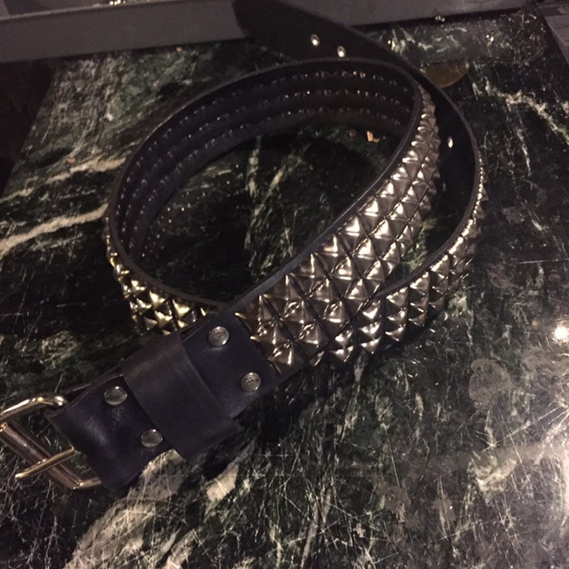 Three Row Pyramid Studded Belt - Etsy