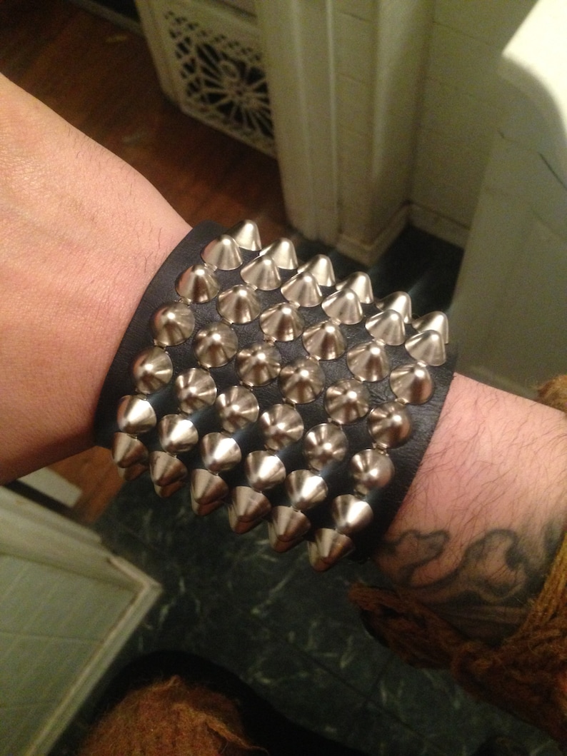 6 Row Cone Studded Cuff | Etsy