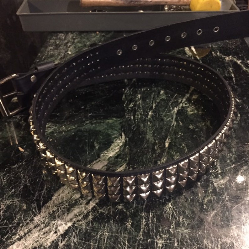Three Row Pyramid Studded Belt - Etsy