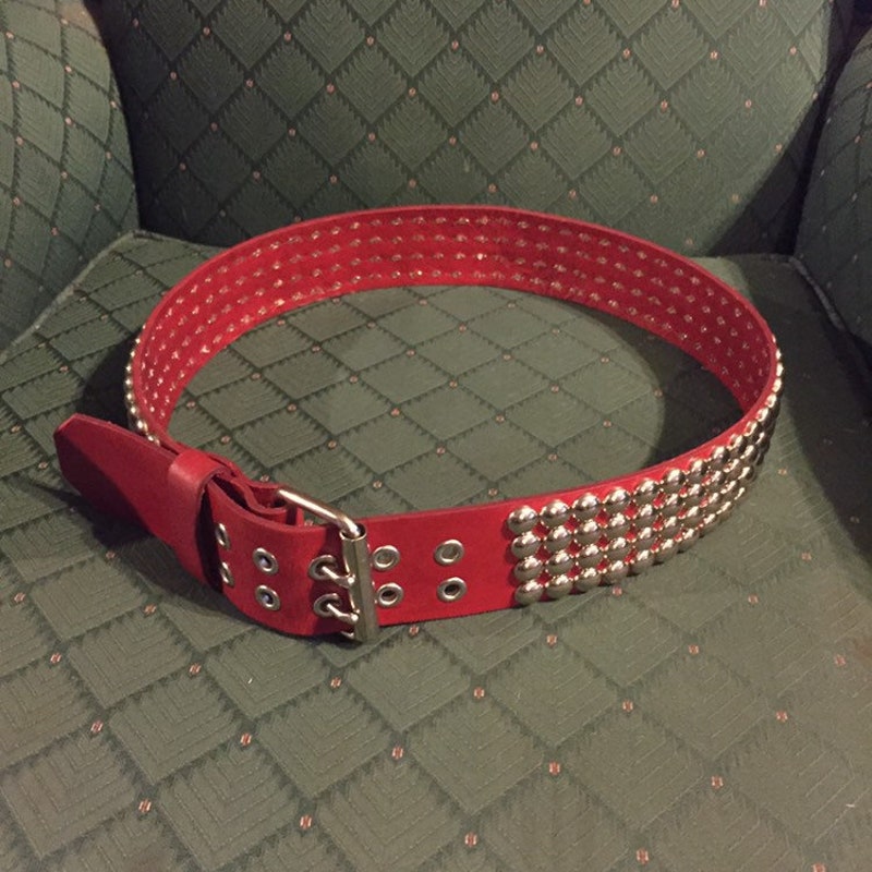 Studded Leather Belt - Etsy