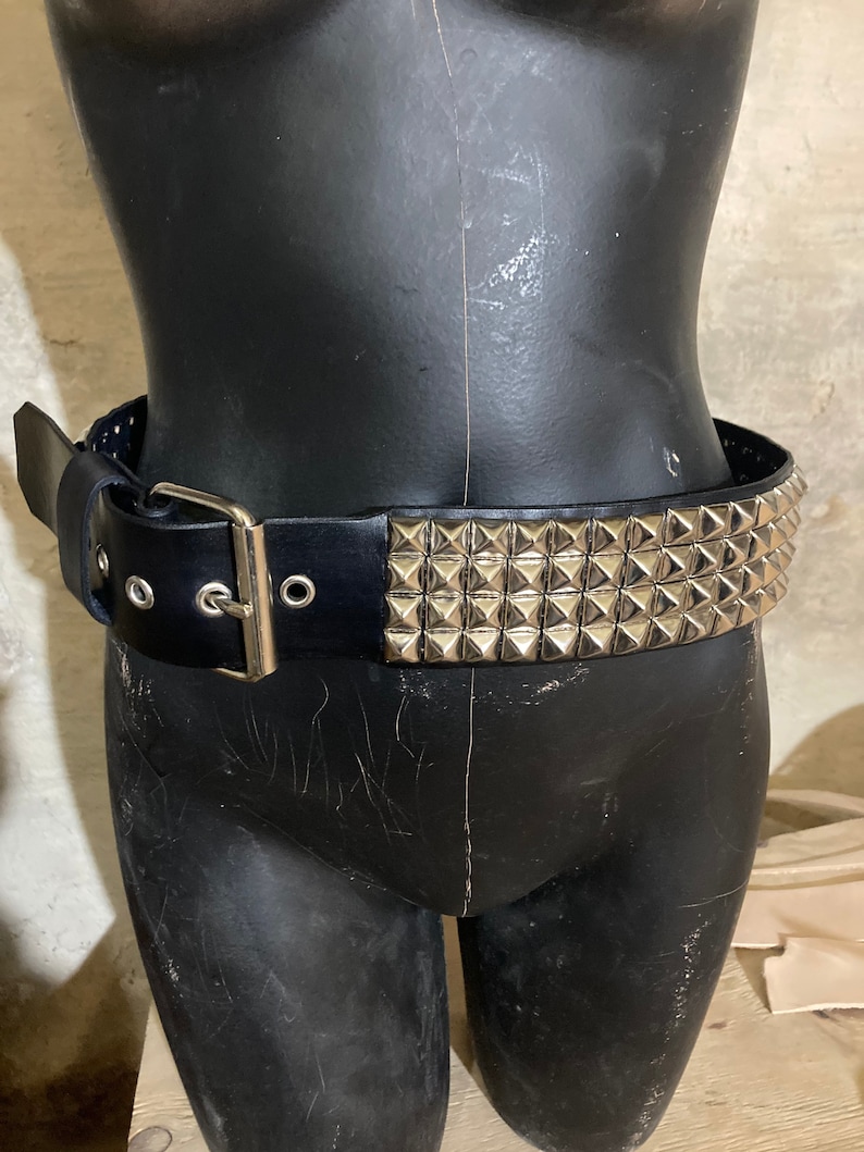 Four Row Pyramid Studded Belt - Etsy