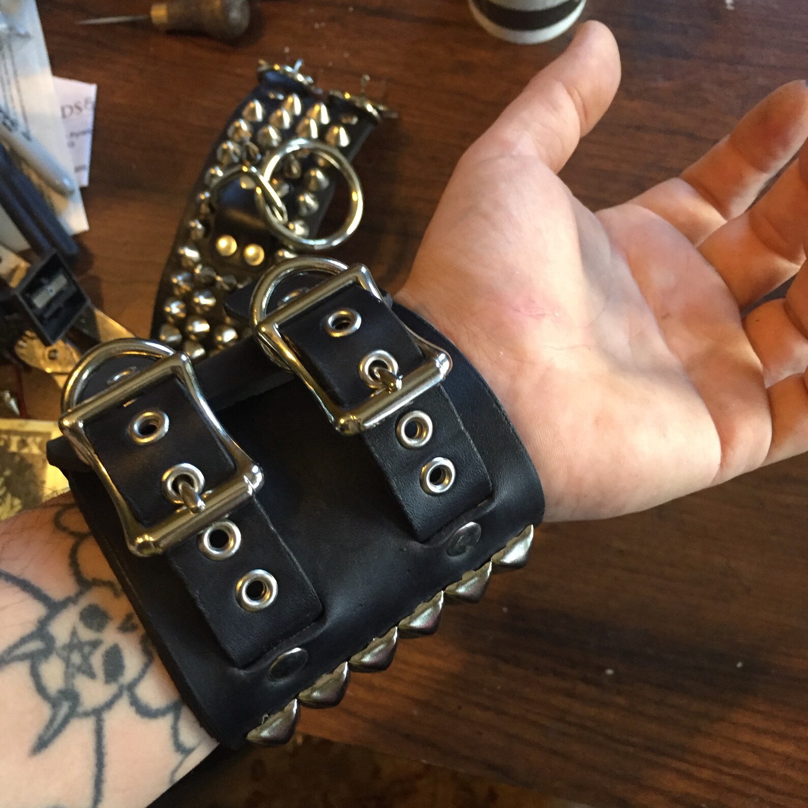 Heavy Metal Six-row Pyramid Studded Leather Gauntlet | SEXMAN LEATHER ...