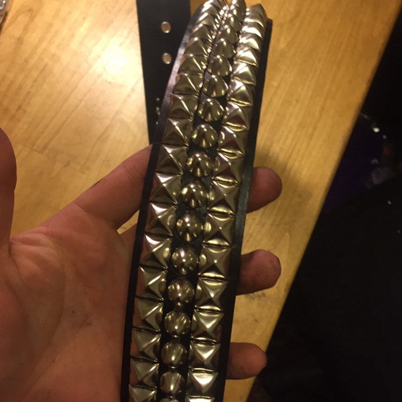 Three Row Pyramid and Cone Studded Belt - Etsy