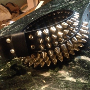 Three Row Tall Cone Studded Belt - Etsy