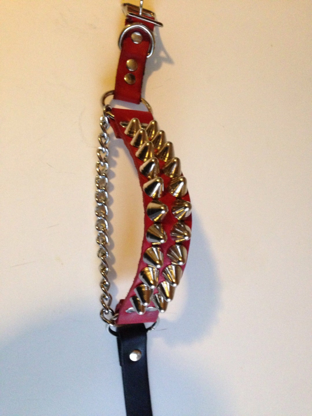 Red and Black Leather Punk Bootstrap - Etsy