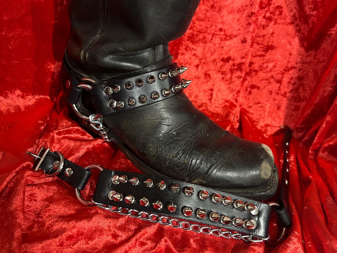 Pair of Spiked Punk Bootstraps - Etsy