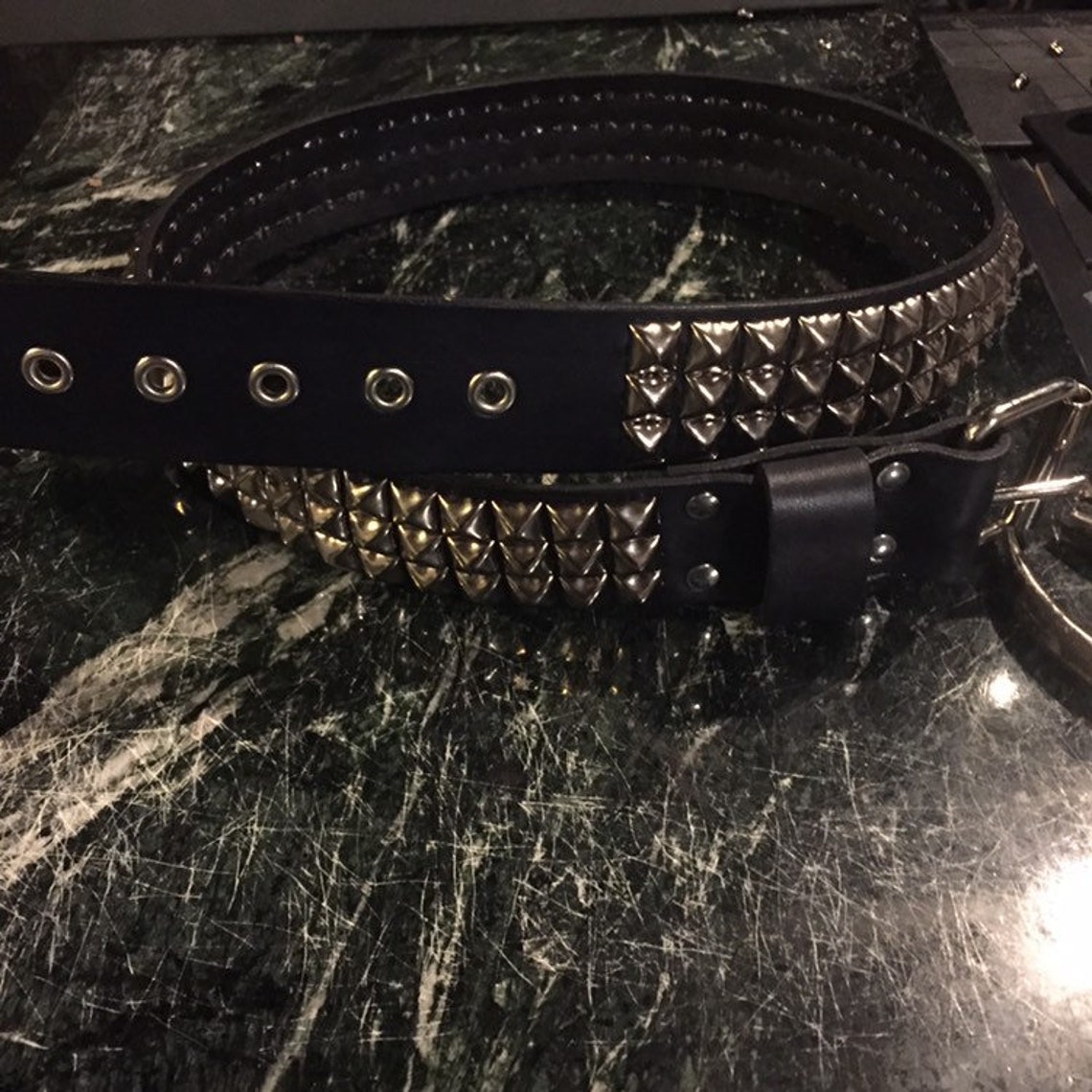 Three Row Pyramid Studded Belt - Etsy