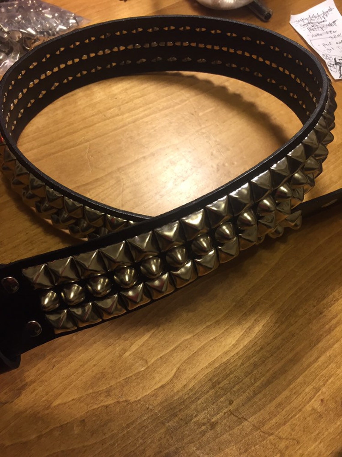 Three Row Pyramid and Cone Studded Belt - Etsy