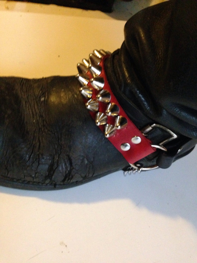 Red and Black Leather Punk Bootstrap - Etsy
