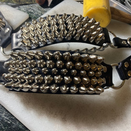 Pair of Spiked Punk Bootstraps - Etsy