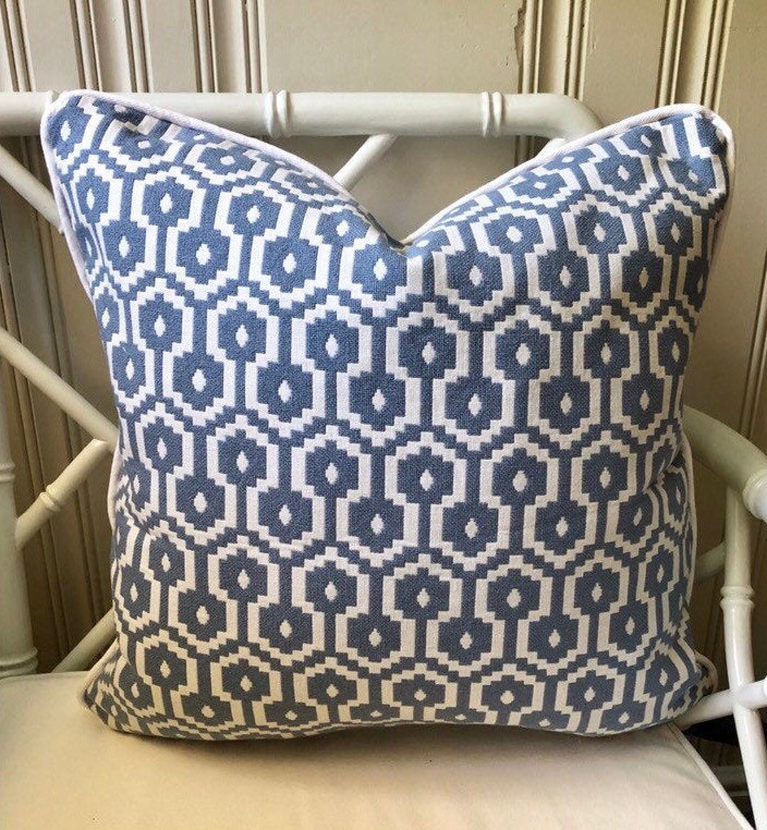 Geometric Blue Periwinkle Decorative Accent Throw Pillow Cover - Etsy