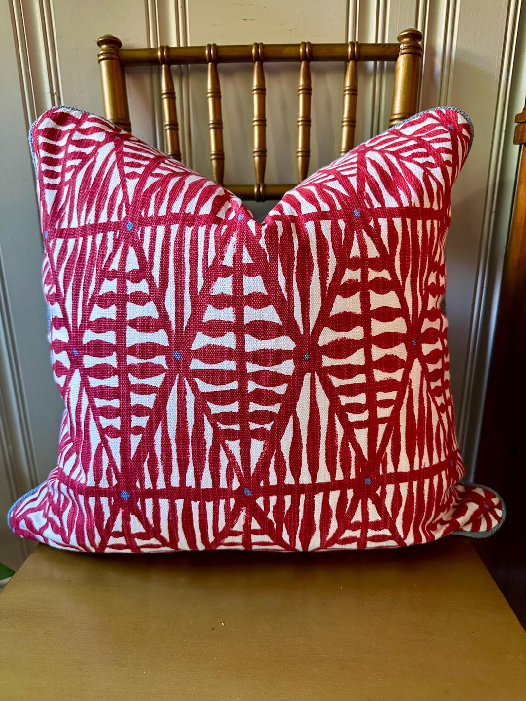 Red and Blue Basket Weave Pattern Pillow Cover - Etsy