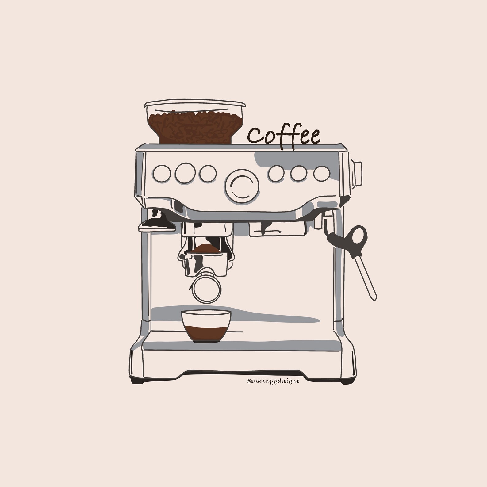 Coffee Espresso Machine Instant Digital Download, Printable Coffee Cup ...