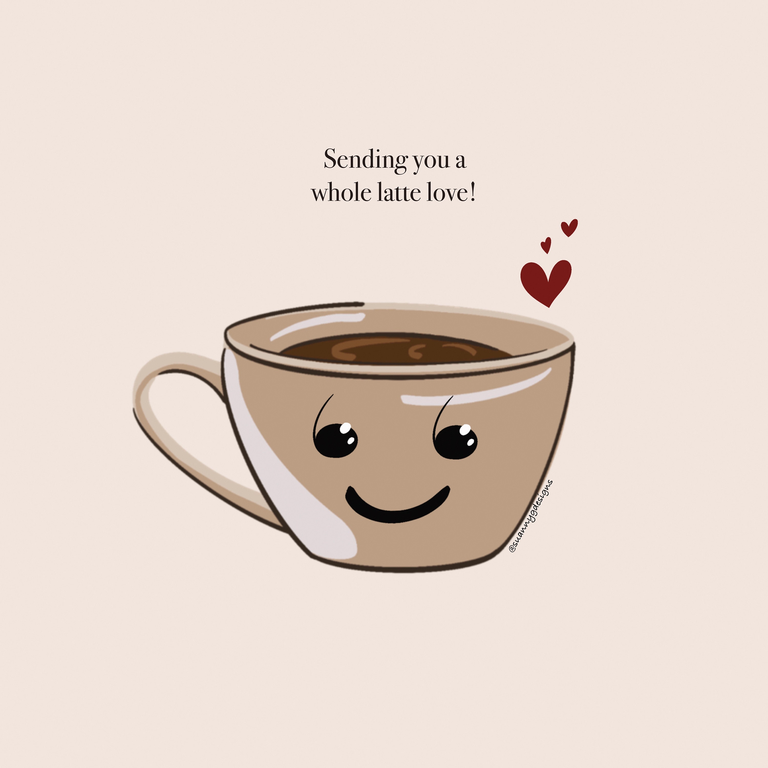 Latte Love Cute Art Instant Digital Download, Printable Coffee Cup Art ...