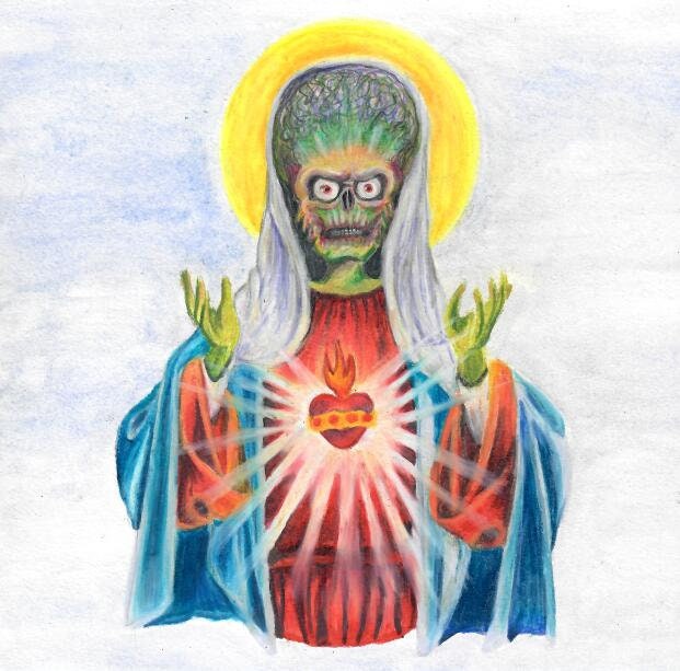 Mars Attacks Inspired Sticker. - Etsy