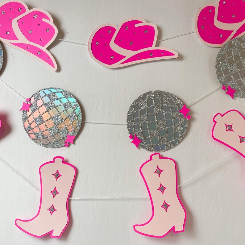 Disco Cowgirl Garland Bachelorette Party Disco Ball Girl 1st Birthday ...