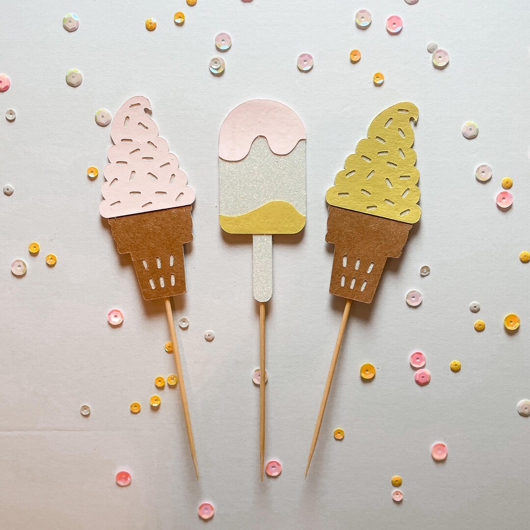 Popsicle Cupcake Toppers: Pastel Ice Cream Party Decor - Etsy
