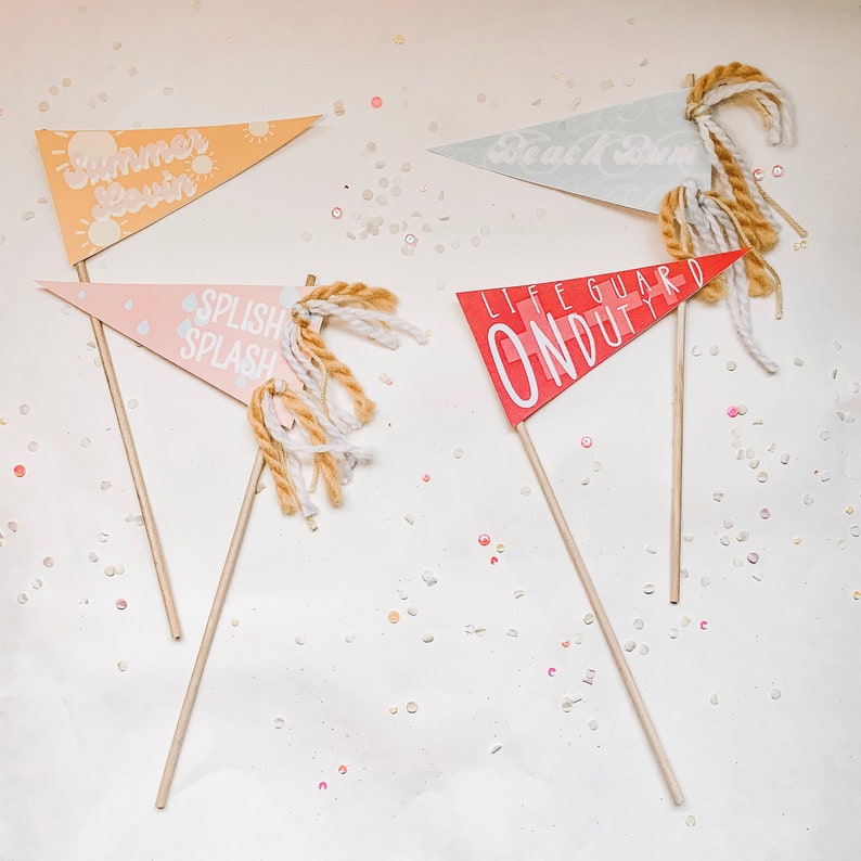 Printable Summer Flags, Photo Prop Download - Etsy