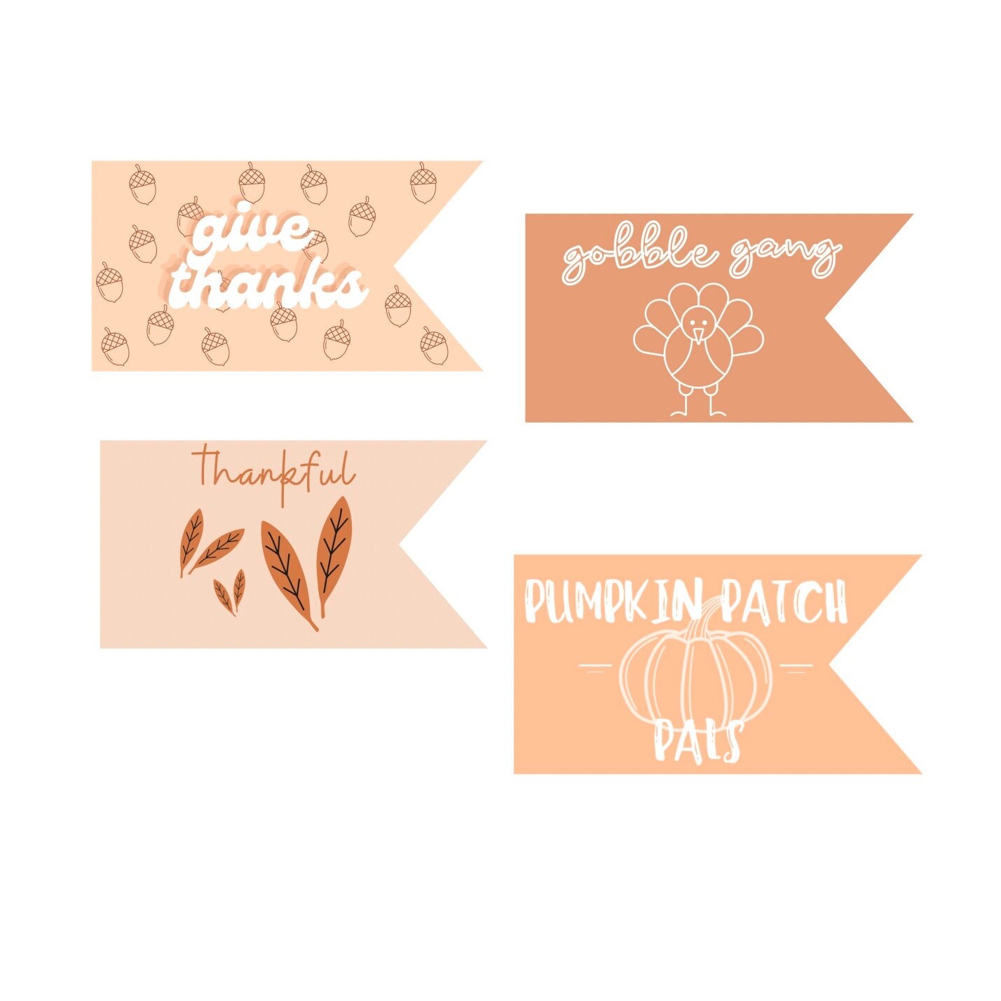 Thanksgiving Pennant Flags, Printable Thanksgiving Decor, Fall Party ...