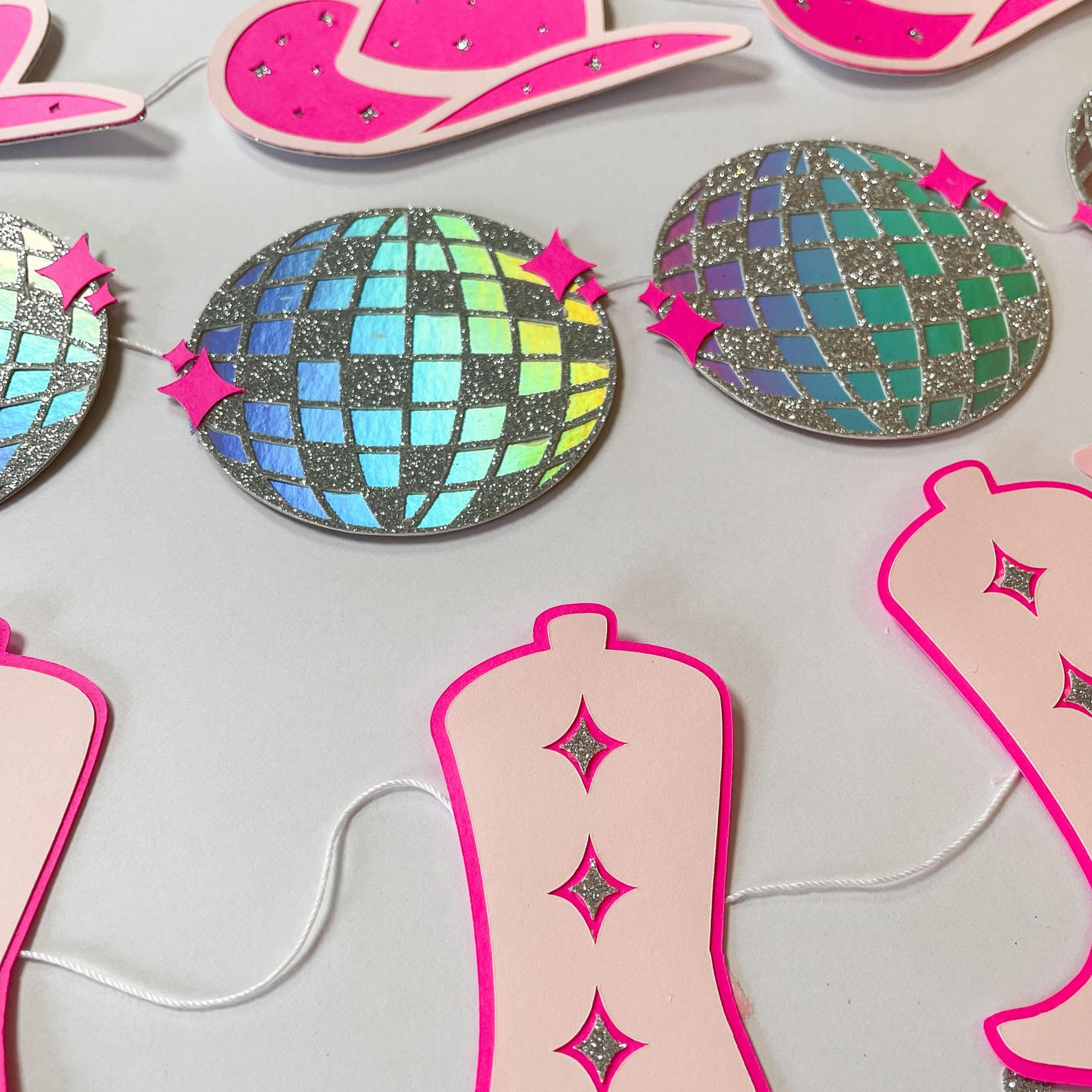 Disco Cowgirl Garland Bachelorette Party Disco Ball Girl 1st Birthday ...