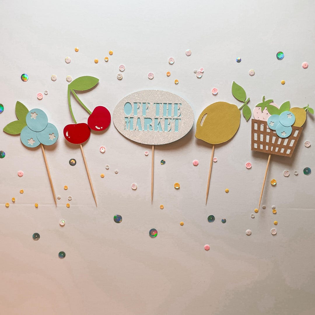 Off the Market Cupcake Toppers: Lemon, Cherry, Blueberry Decor - Etsy
