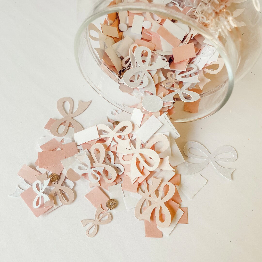 Coquette Confetti Bow 1st Birthday Pink Decor Baby Shower Theme Bow ...