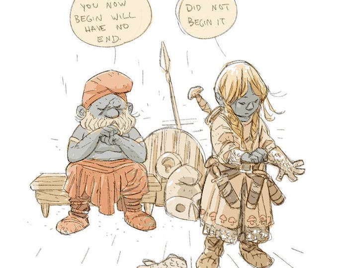 Belgian Gnomette Goes to War - Sketch Print - Etsy
