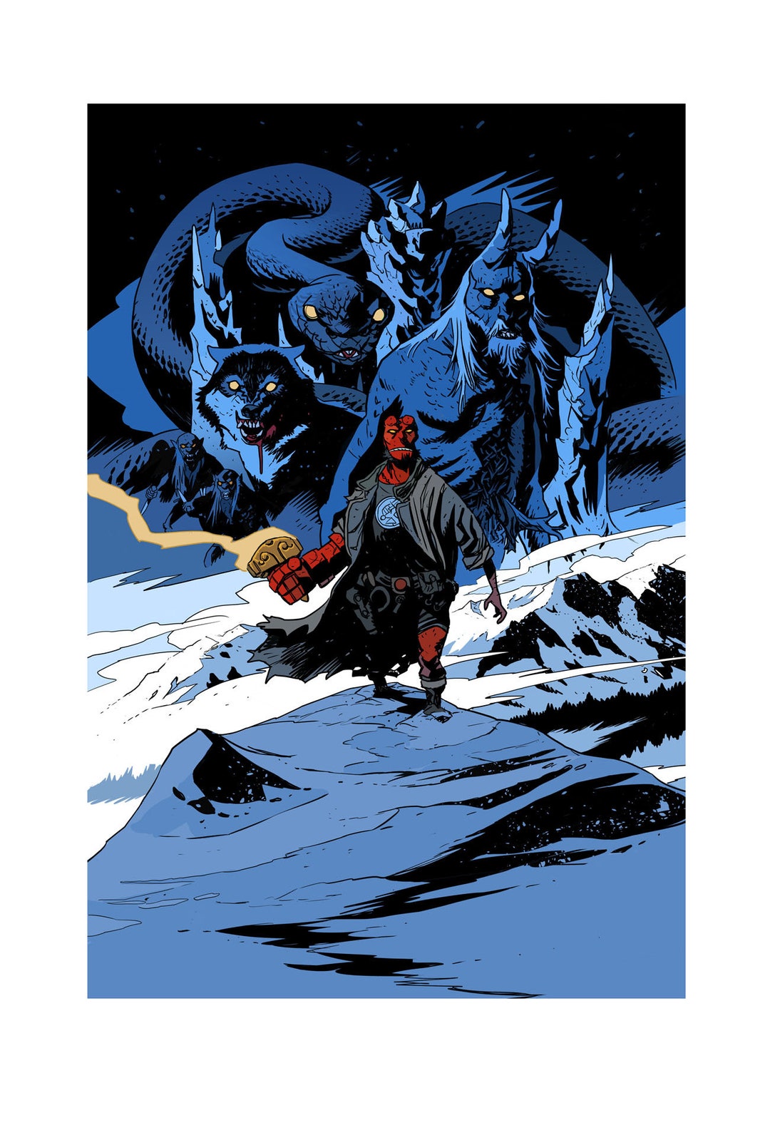 Hellboy 13x19 Cover Print - the Bones of Giants Collected - Etsy