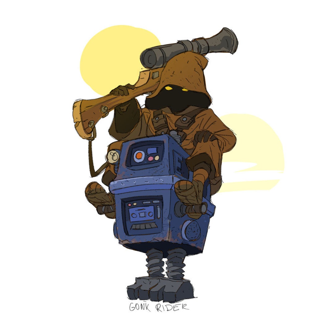 Gonk Rider - Sketch Print - Etsy